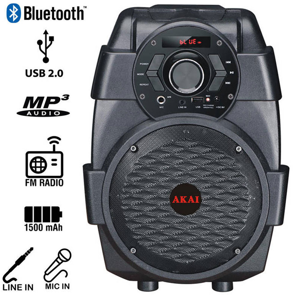 AKAI ABTS-806 PARTY SPEAKER ΦΟΡΗΤΟ ΗΧΕΙΟ BLUETOOTH ΜΕ USB, AUX-IN ΚΑΙ ...